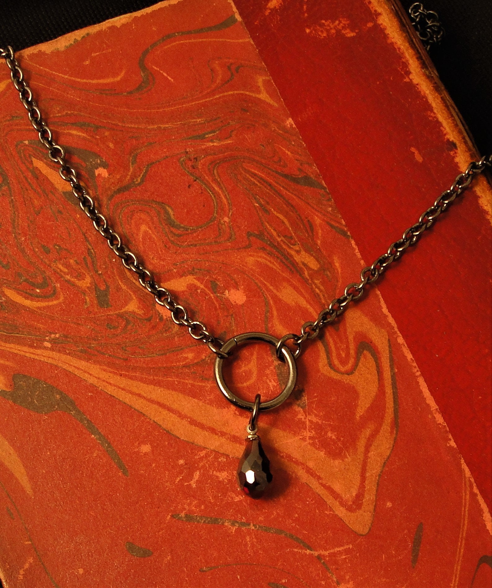 Gothic Jewelry Goth Fashion Goth Necklace Red Stone Goth | Etsy