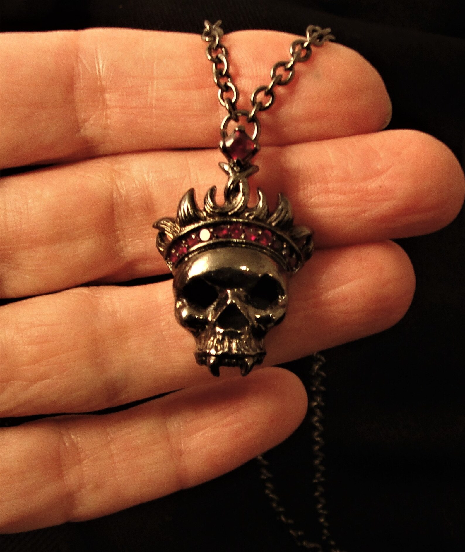 Sale 80% Off Skull Necklace Gothic Necklace Skull With | Etsy