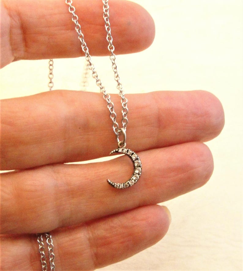 Crystal Moon Pendant Gothic Jewelry Moon Necklace Moon | Etsy