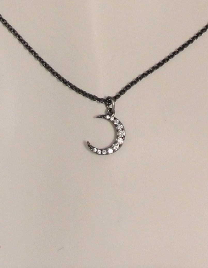 Crystal Moon Pendant Gothic Jewelry Moon Necklace Moon | Etsy