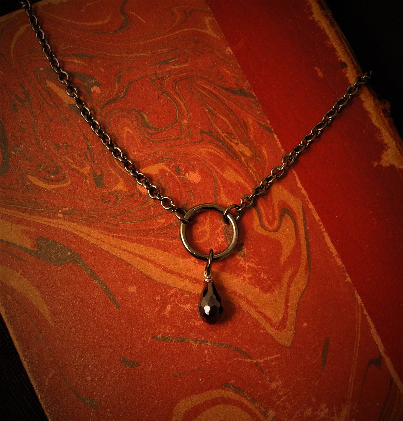 Gothic Jewelry Goth Fashion Goth Necklace Red Stone Goth - Etsy