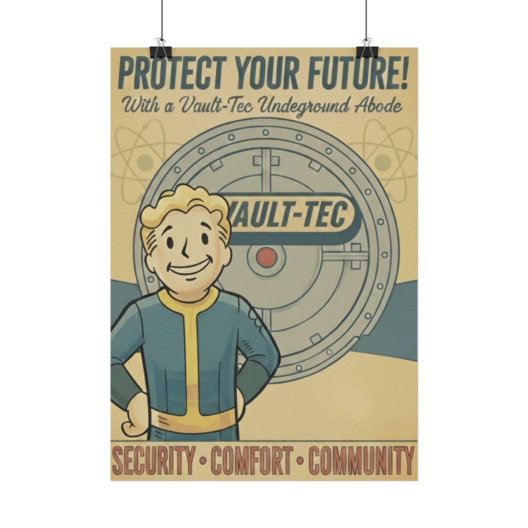 Vault-tec Vault Boy Poster | Rolled Posters, Vault Door Wall Art - Etsy