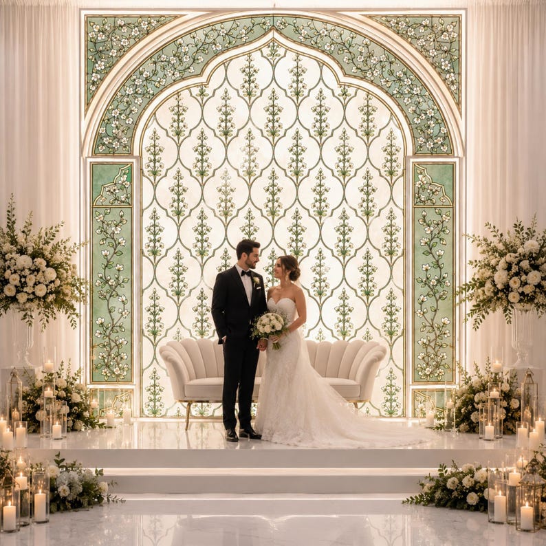 Stained Glass Wedding Backdrop | Printable - Etsy