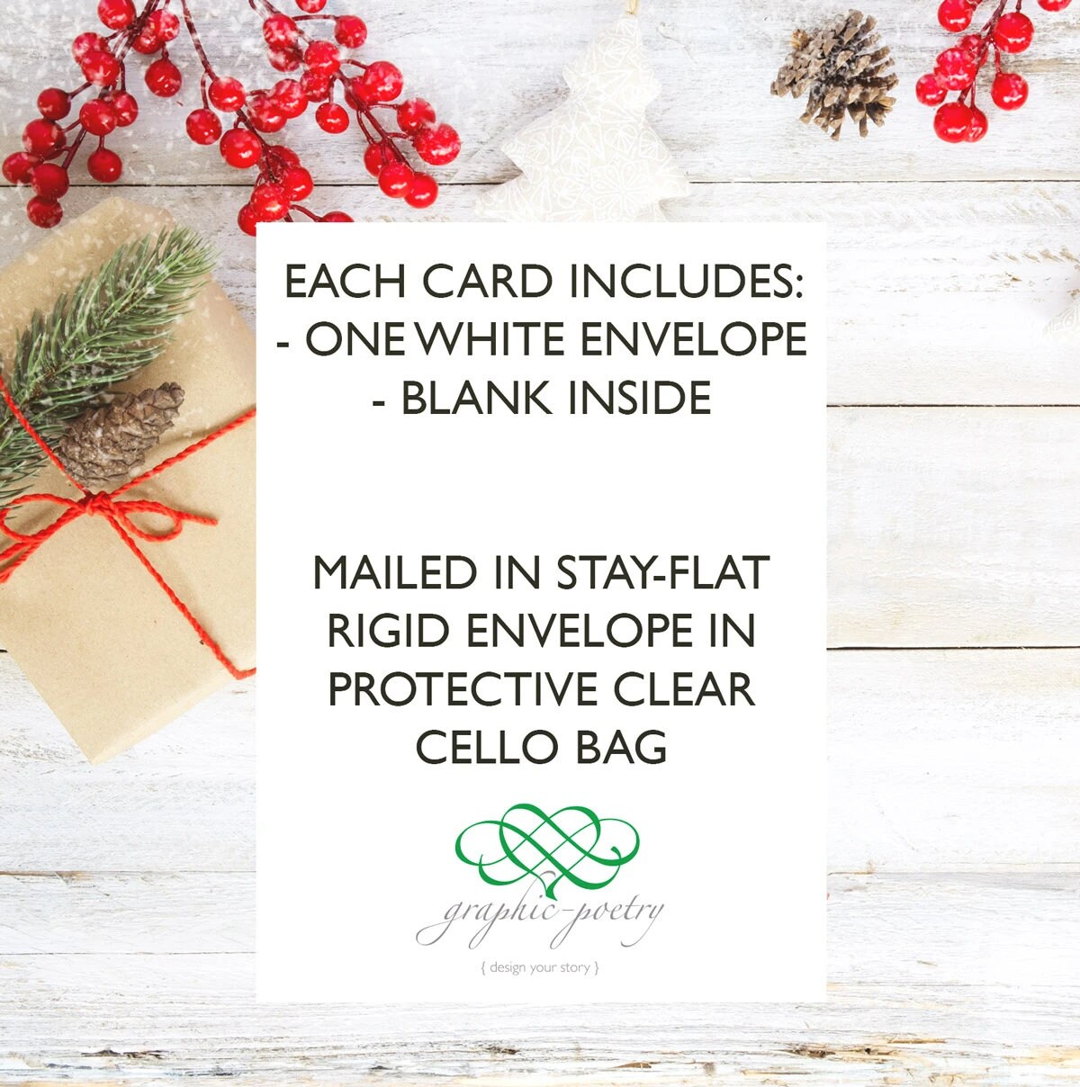 Tis the Season and Holiday Word Theme - Card 6 Pack Folded, Blank ...