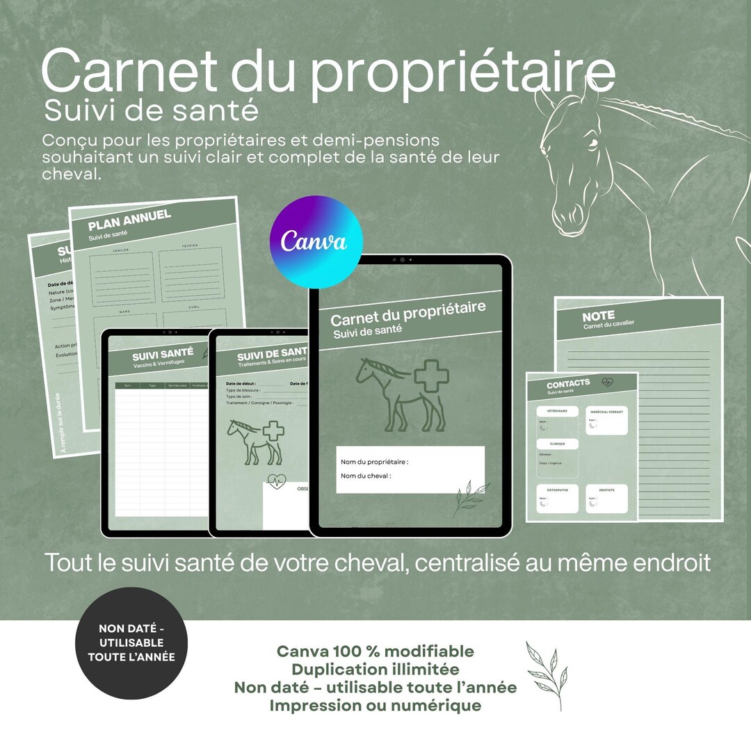 Digital Horse Health Log – Care, Vet & Farrier – Rider Organization ...