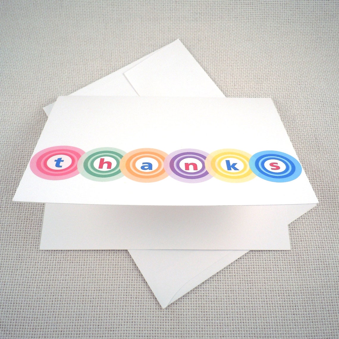 Colorful Concentric Circles Thank You Card - Etsy