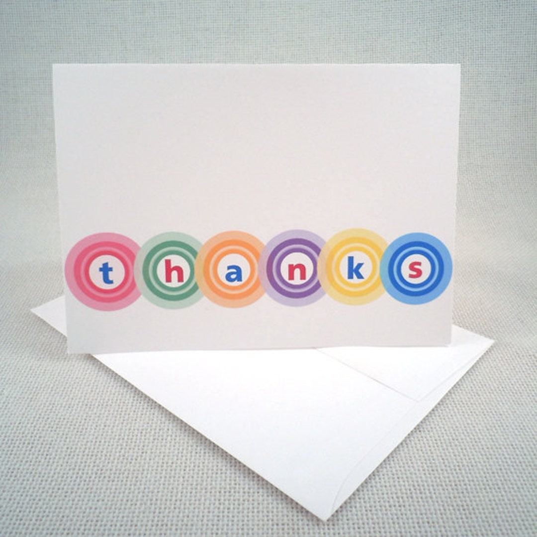 Colorful Concentric Circles Thank You Card - Etsy