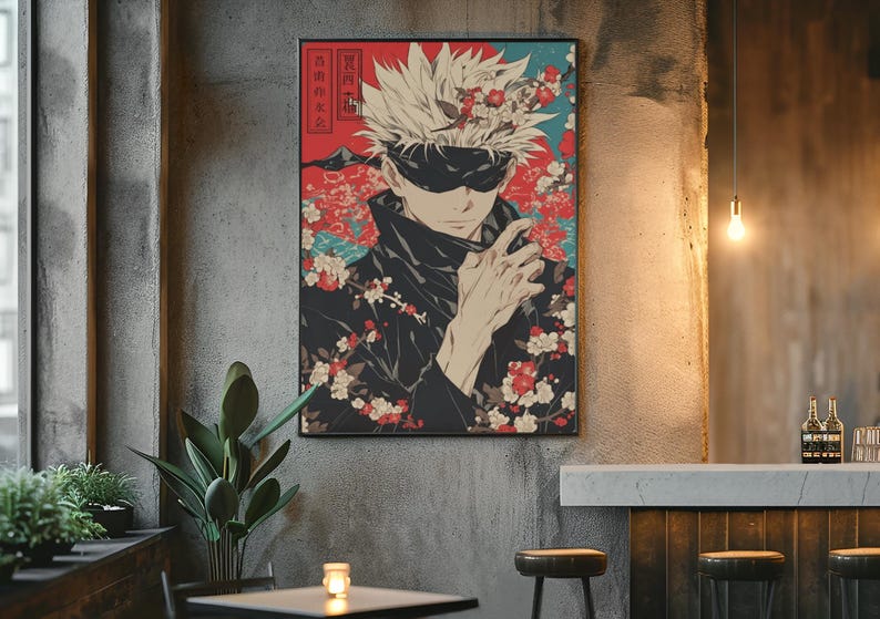 Jujutsu Kaisen Poster,gojo Satoru Print,jjk Wall Art,high Quality ...