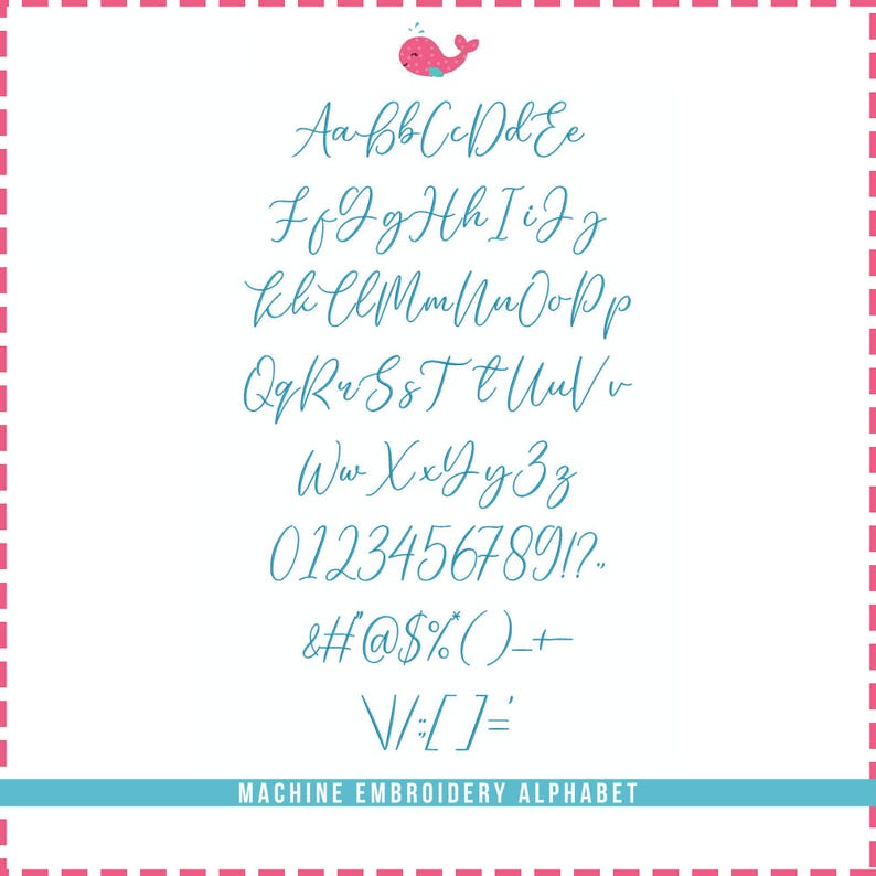 BX Embroidery Font | Cursive Italic Script Alphabet | Small & Large ...