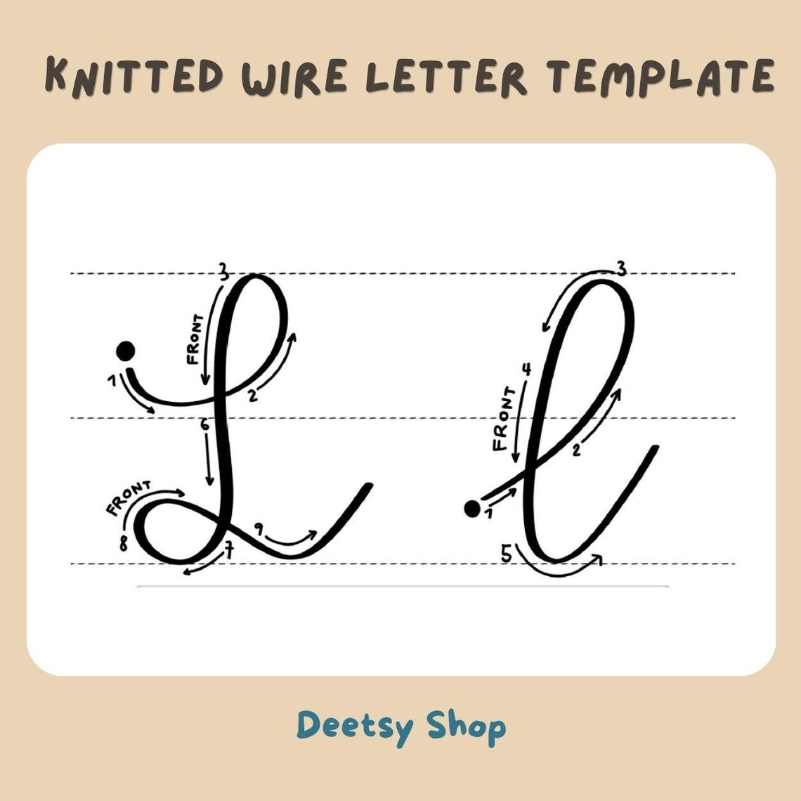 Tricotin Knitted Wire Letter Template - Etsy