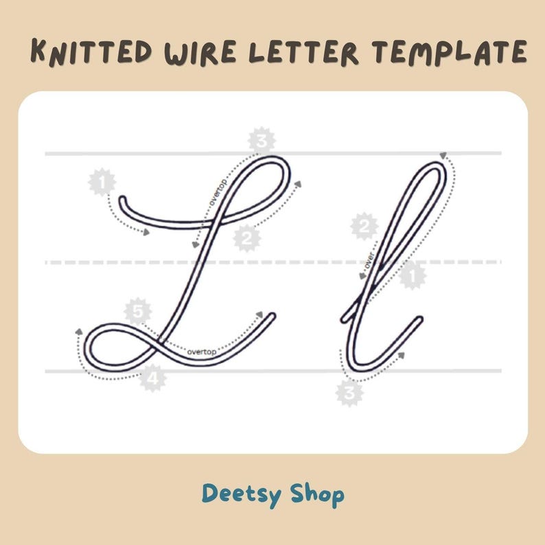 Knitted Wire Letters Template Tricord - Etsy