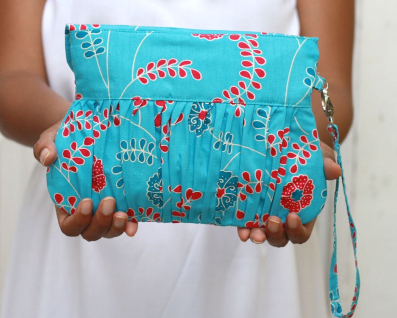 Blue and Fuchsia Clutch - Floral Clutch Fuchsia and Blue - Etsy