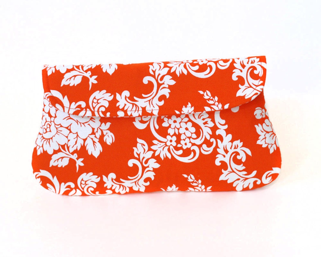 Damask Orange Clutch Purse - Etsy