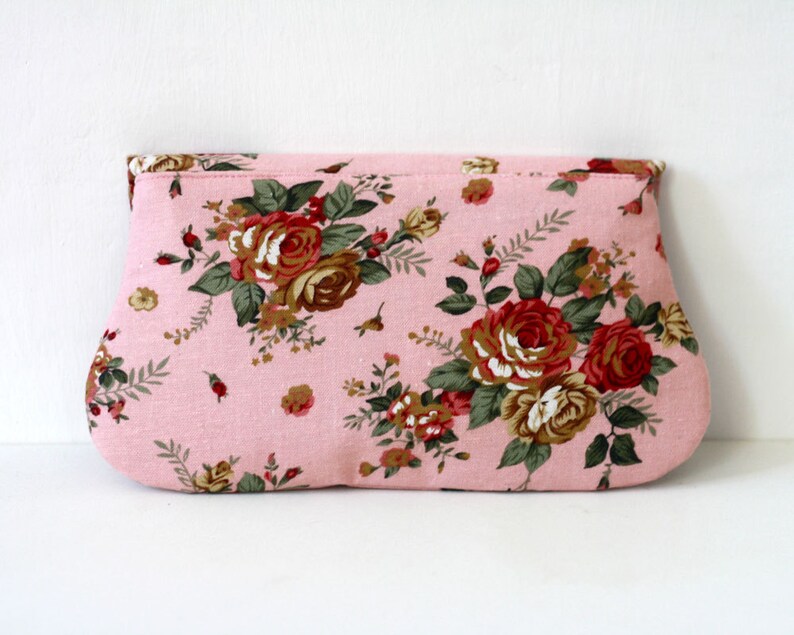 Pink Clutch, Shabby Chic Rose Clutch, Rustic Wedding Clutch, Bridesmaid ...