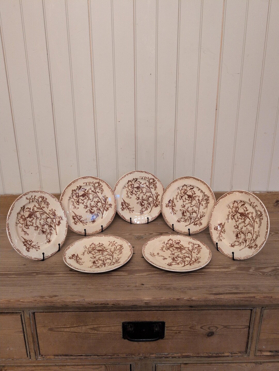 Jules Vieillard Datura 9.25" Brown Transferware Plate - Imperfect - Etsy