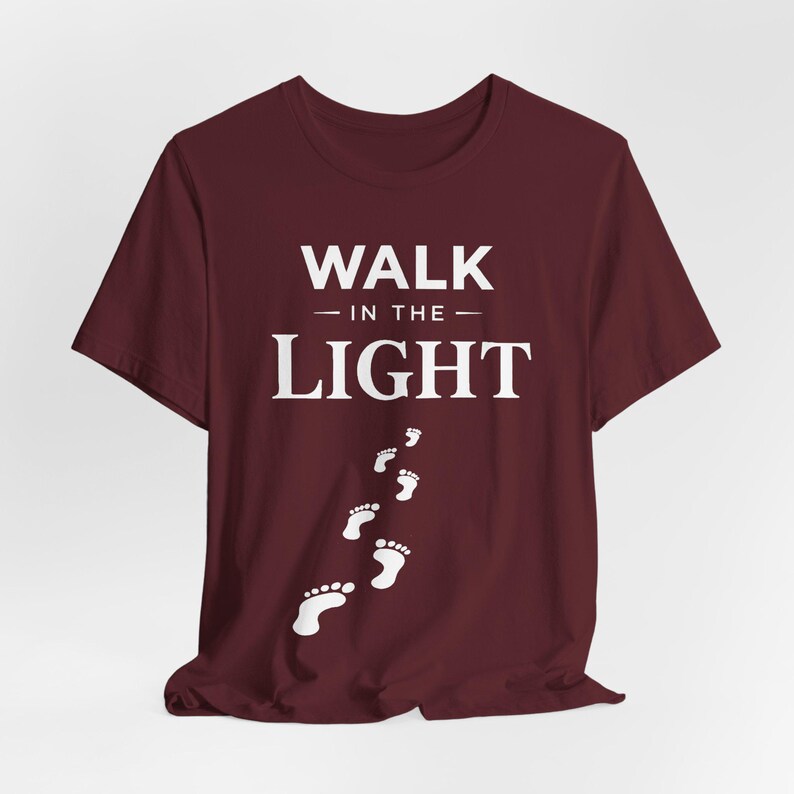 Walk in the Light Christian T-shirt, Minimalist Faith Unisex Tee ...