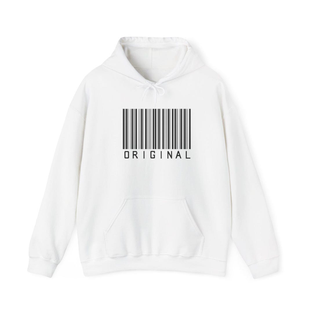 Barcode Original Hoodie | Minimal Graphic Pullover - Etsy