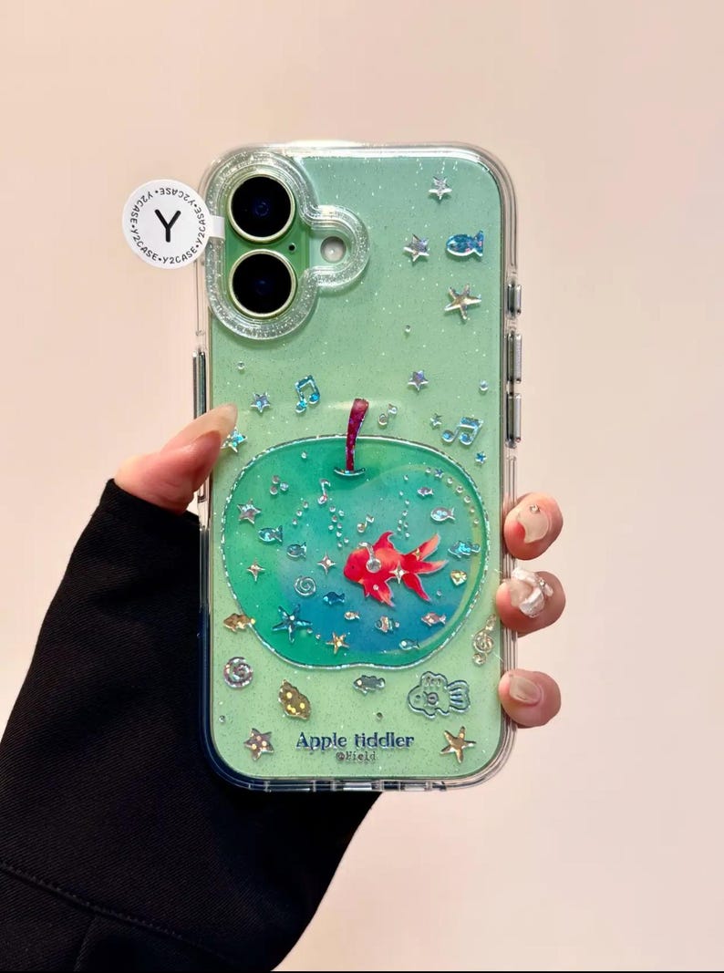 Cute Goldfish Bowl Glitter Case & Charm, Sea Ocean Animal Cover iPhone ...