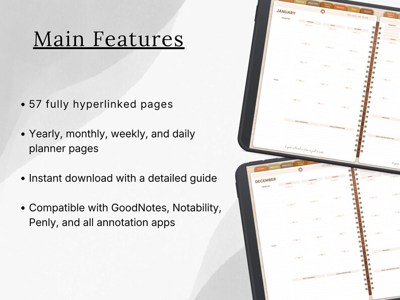 All in One Digital Planner | Hyperlinked PDF A4 Daily, Weekly, Monthly ...