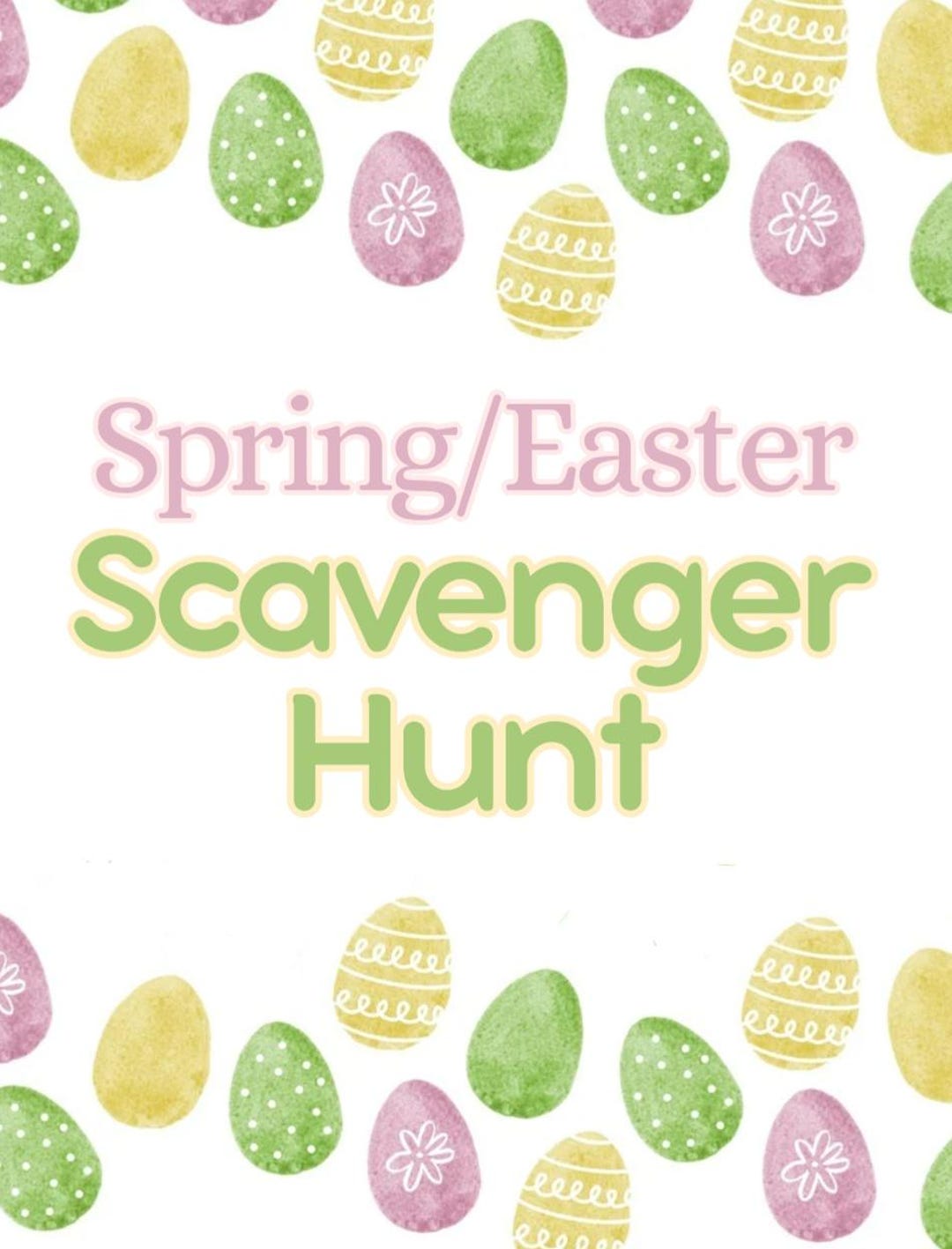 Spring/easter Scavenger Hunt Digital Print PDF Printable Homeschool ...