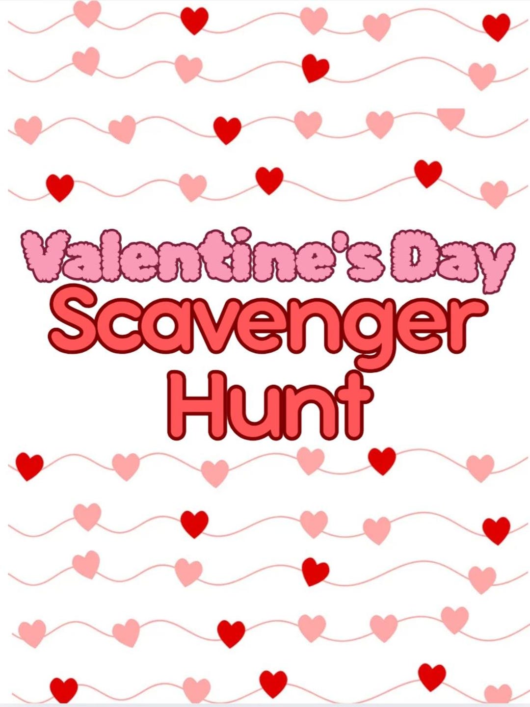 Valentine's Day Scavenger Hunt Printable PDF Homeschool School Kids ...