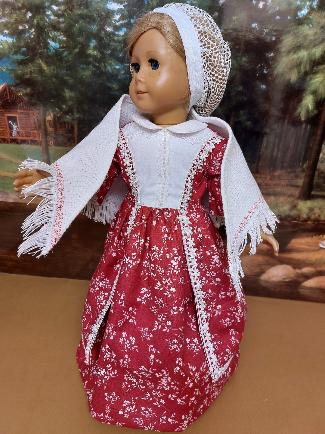 Little Women Circa 1860 Day Dress, Snood and Shawl Fits American Girl ...
