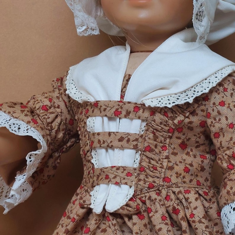 1700s Colonial Dress With Fichu and Mop Cap. Fits American Girl Dolls ...