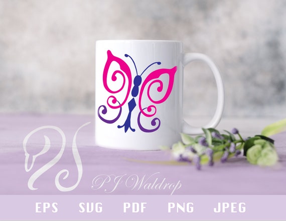 Lacey Art Nouveau Butterfly Digital File Svg Eps Pdf Png - Etsy