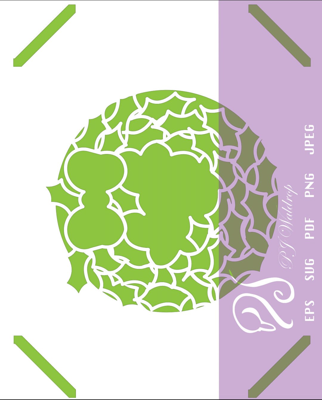 Holly Wreath Insert Card for the Circuit Joy - Etsy