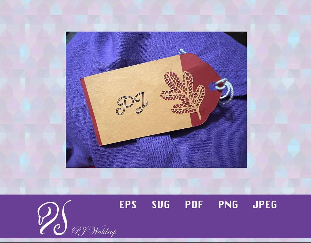 Fall Tag With Oak Leaf Sag, Cut File. Customizable in Your Cutting ...