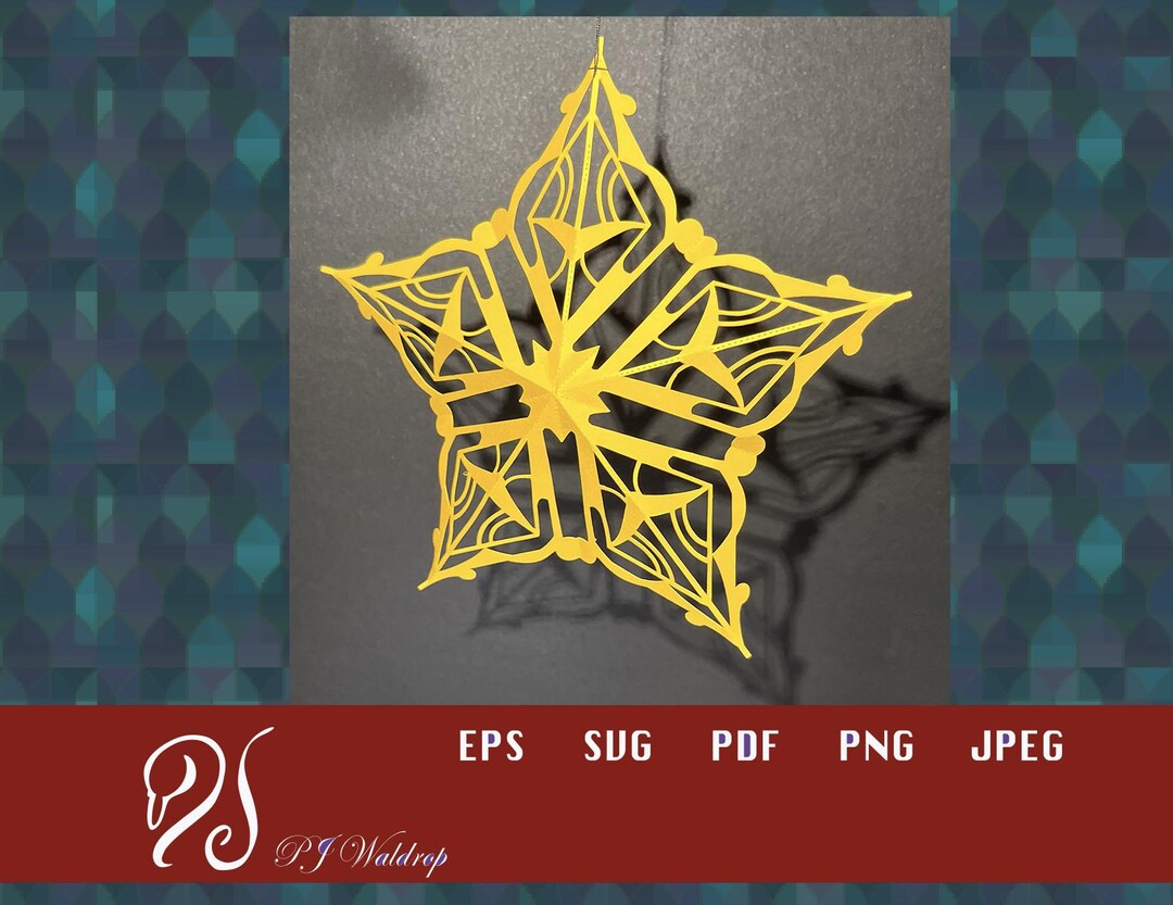 3D Lacey Star Ornament, 1117 SVG Die Cut Digital File - Etsy