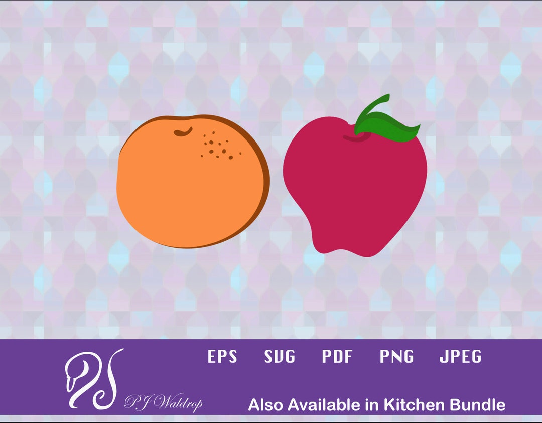 Apple and Orange Clip Art, SVG or Cut File - Etsy