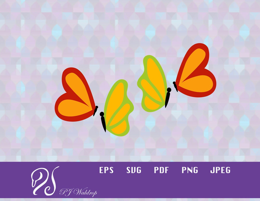 Orange and Yellow Butterfly SVG Cut or Sublimation File - Etsy
