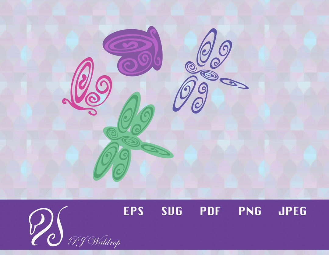 Swirls of Flight, Dragonfly and Butterfly in Abstract Swirls for ...