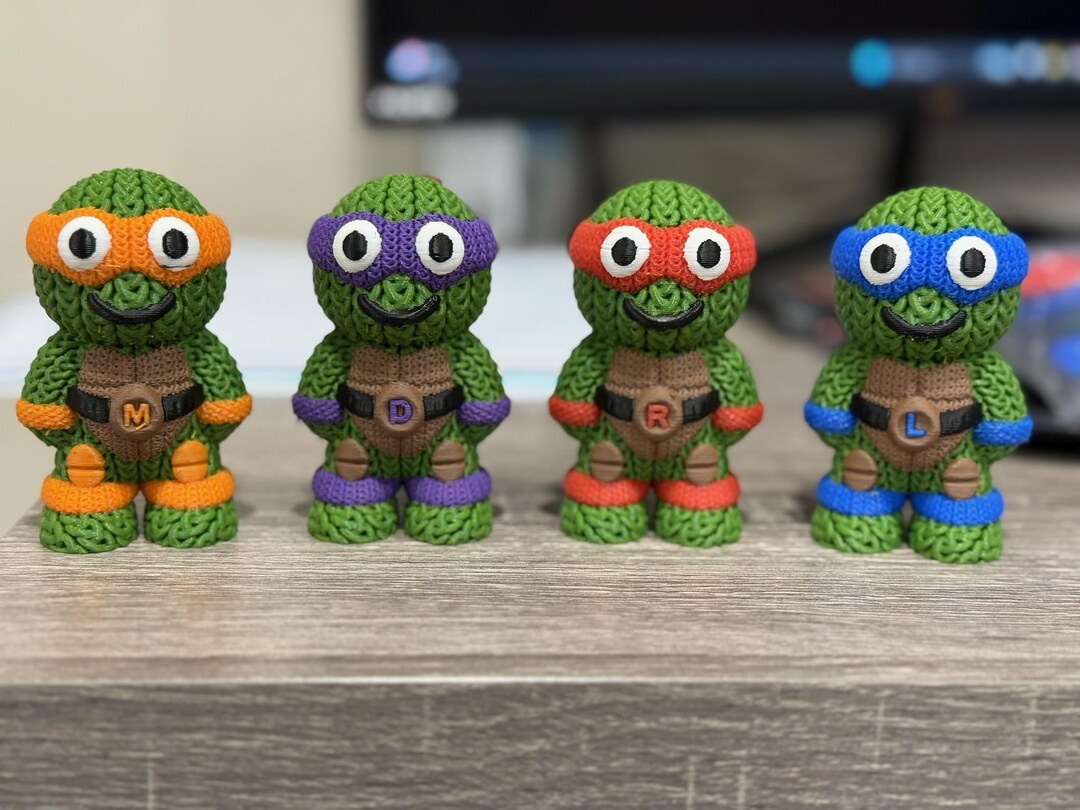 3D Printed Knitted Style Ninja Turtle Figurine. *SHOP EXCLUSIVE* - Etsy