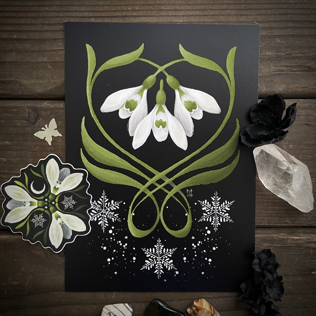 Snowdrops Flower - Print - Etsy