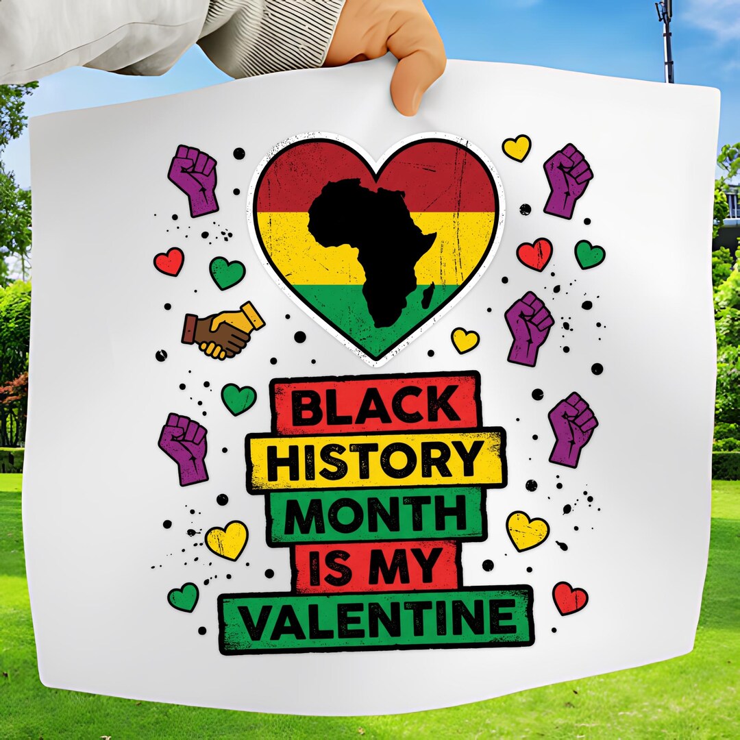 Black History Month Valentine PNG, Pan-african Shirt Graphic, Black ...