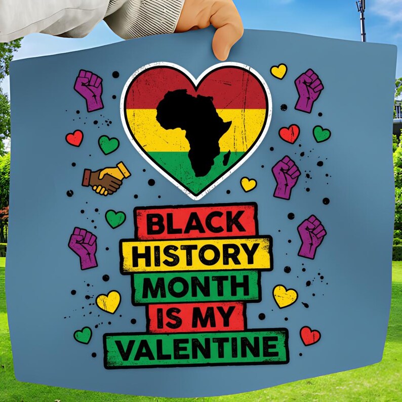 Black History Month Valentine PNG, Pan-african Shirt Graphic, Black ...