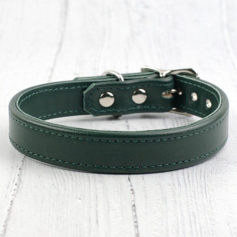 Green Leather Collar - Etsy