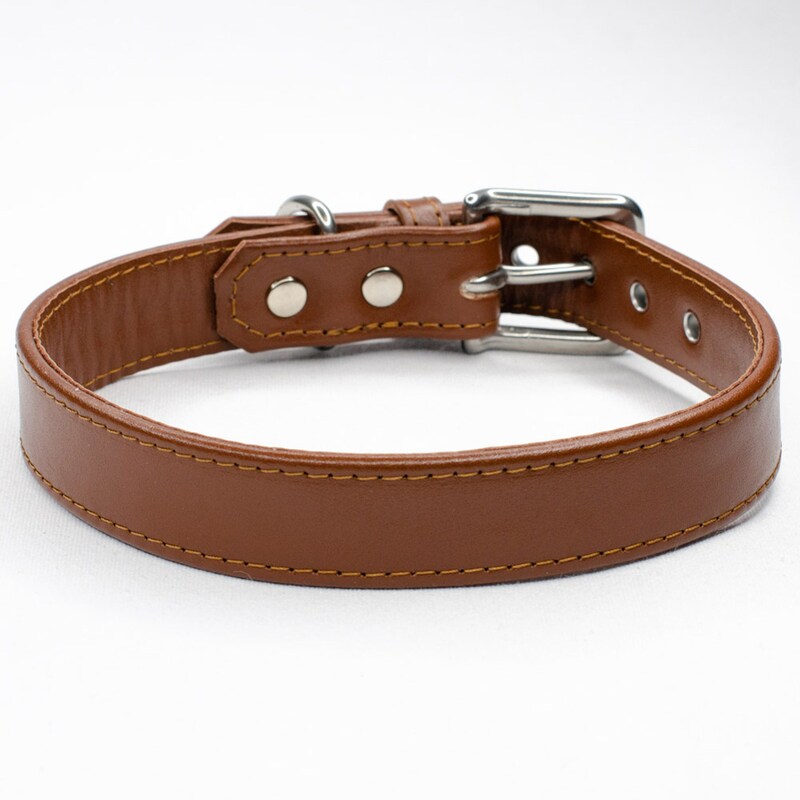 Brown Leather Collar - Etsy
