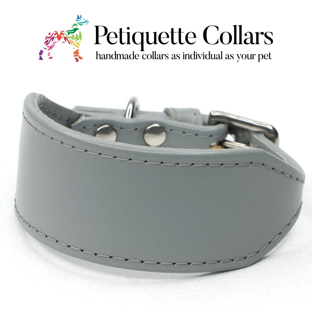 Light Grey Leather Italian Greyhound Collar: Handmade Soft Iggy Collar ...