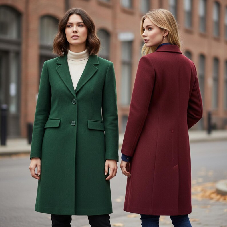 Custom Handmade Coat Sewing Pattern PDF | Long Trench & Tailored ...