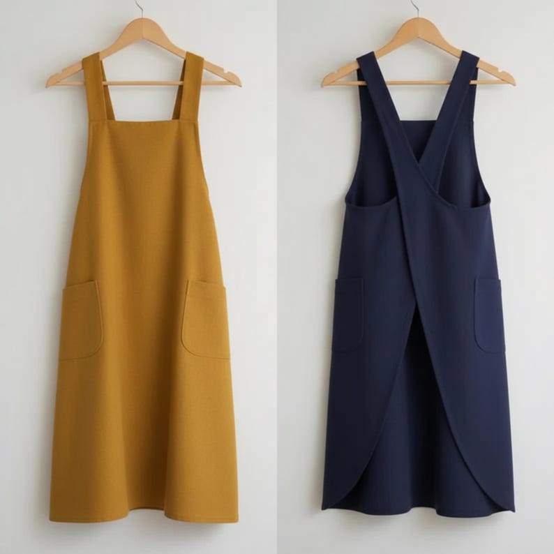 Cross-back Apron Sewing Pattern PDF • Easy Beginner Apron • Japanese ...