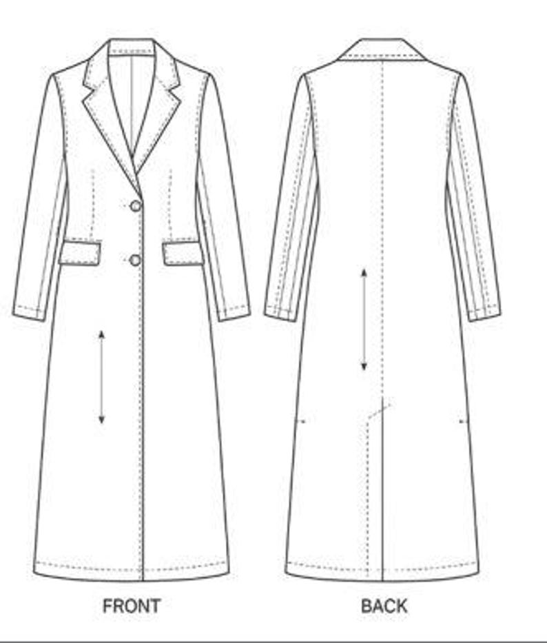 Custom Handmade Coat Sewing Pattern PDF | Long Trench & Tailored ...
