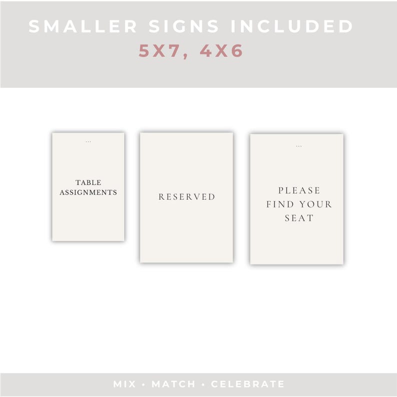 Editable Seating Sign Canva Template | Find Your Seat + Reserved Signs ...