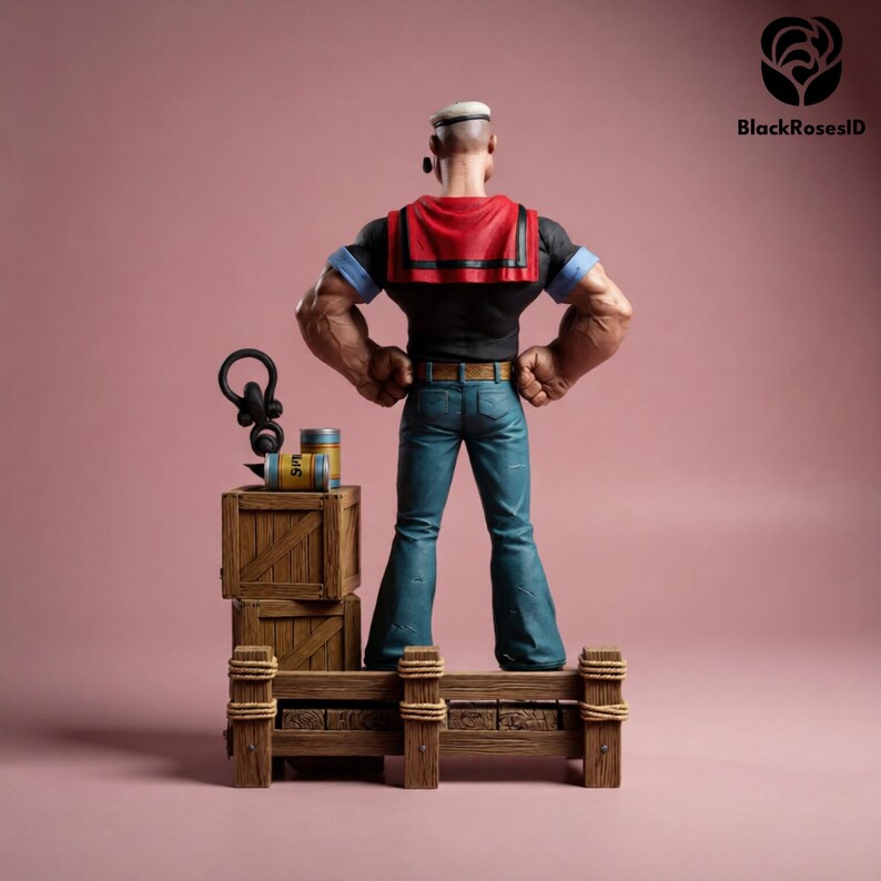 Popeye STL 3D Model 1/6 Scale Cartoon Sailor Statue Pre Supported STL ...