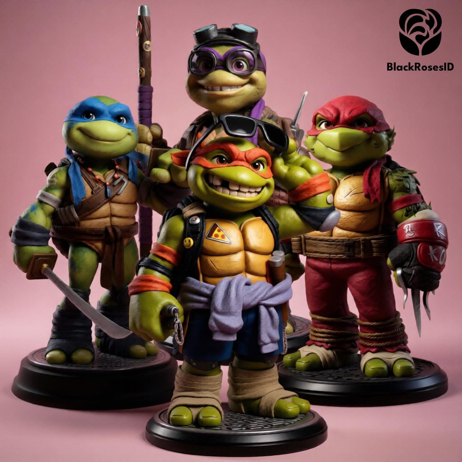 Toon Ninja Turtle Squad STL Bundle: Stylized Warrior Pack (digital ...