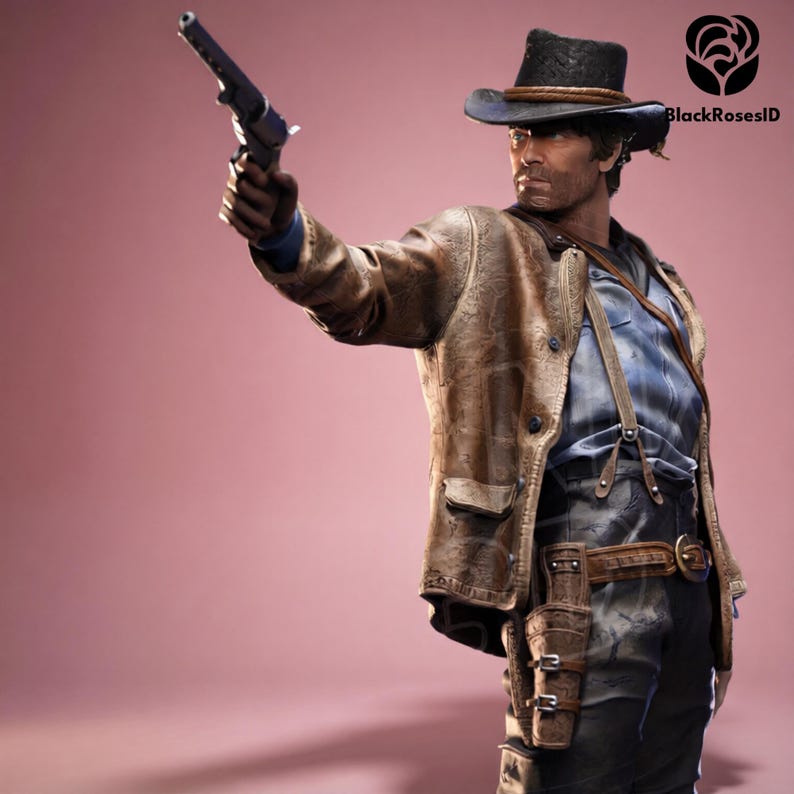 Western Outlaw Gunslinger 3D Model: Dual Scale Statue (digital Download ...