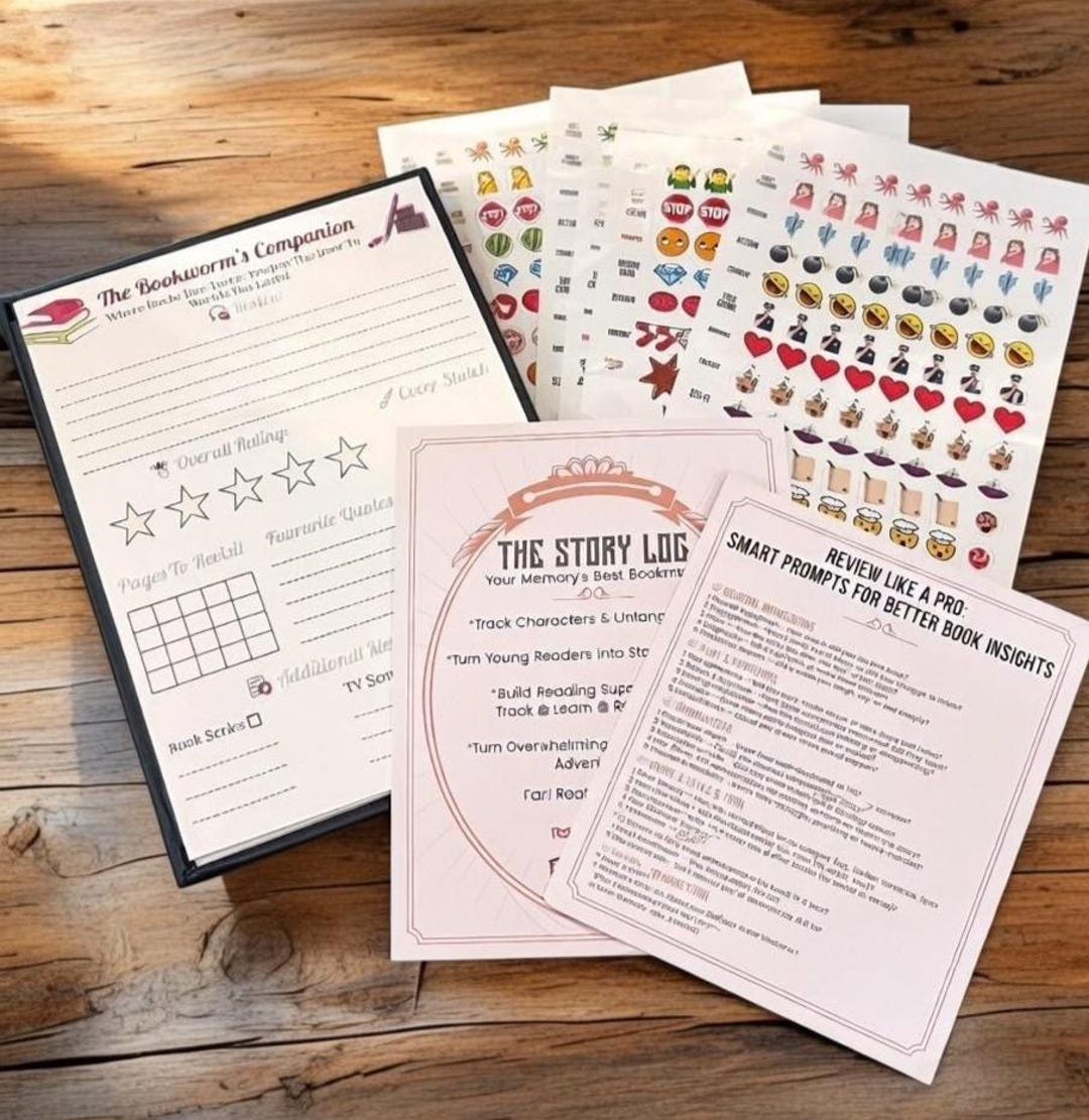 A5 Reading Journal Kit – Book Tracker With Stickers & Prompts - Etsy