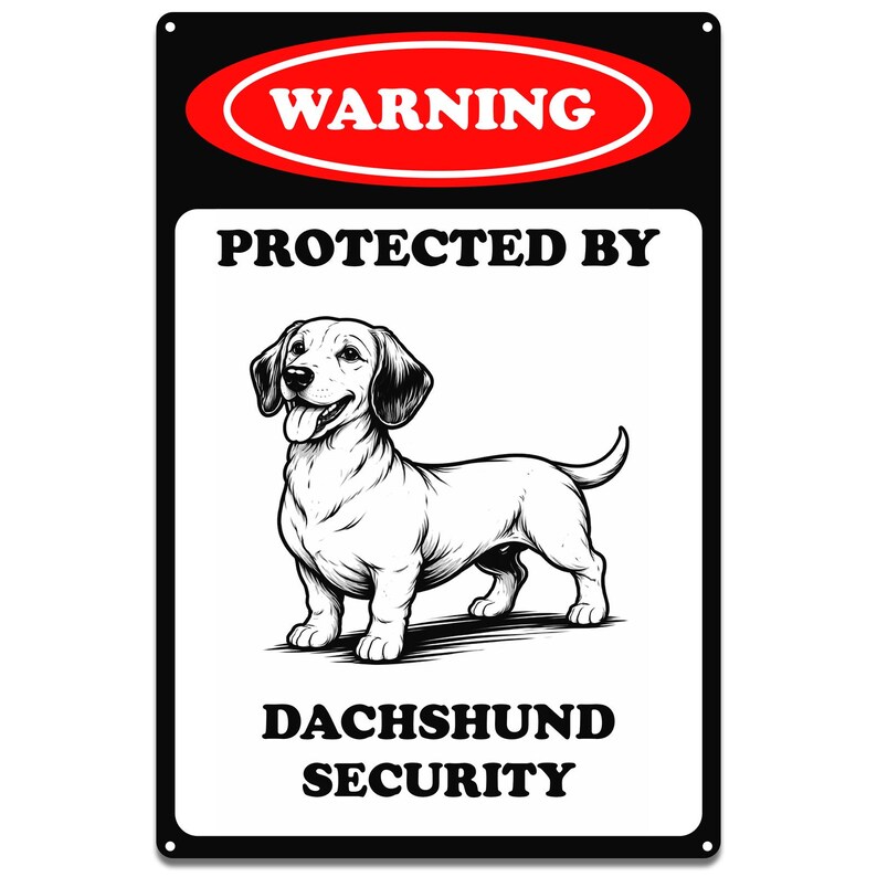 Dachshund Security Metal Sign: Dog Owner Front Door Decor - Etsy